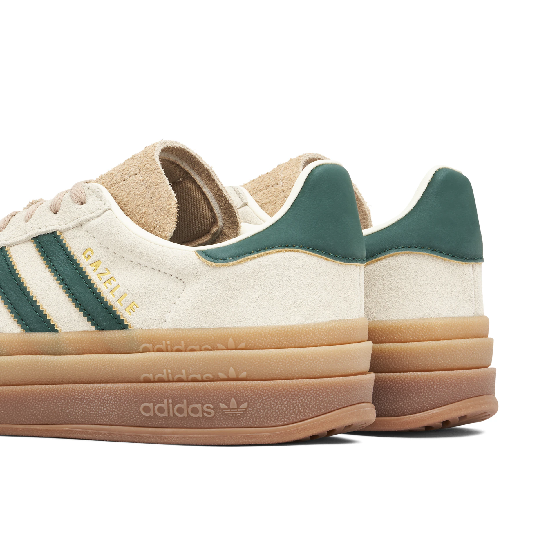 adidas Gazelle Bold Beige Collegiate Green Womens | ID7056 | Laced