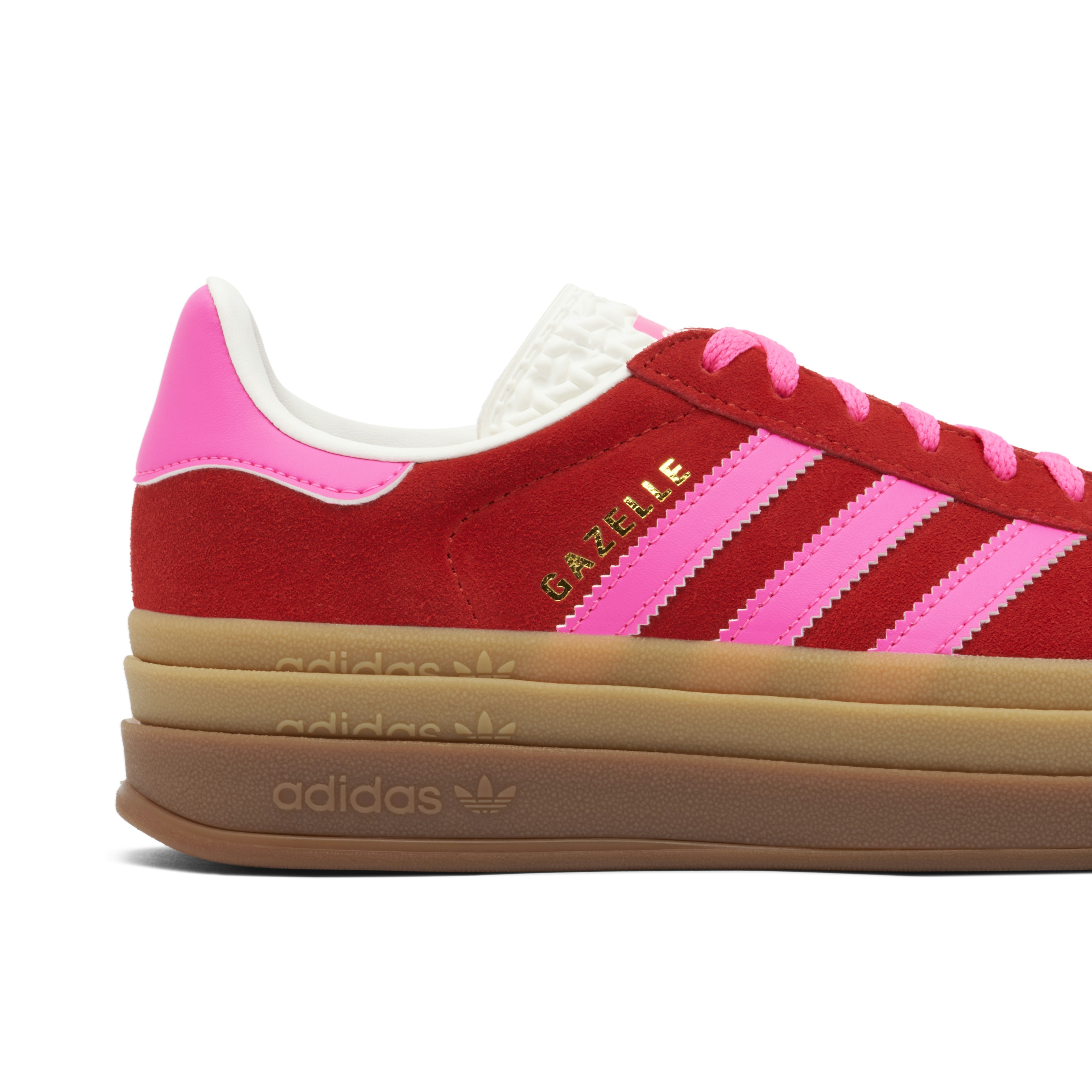 Adidas Gazelle Bold Collegiate Red Lucid Pink Womens | IH7496 | Laced